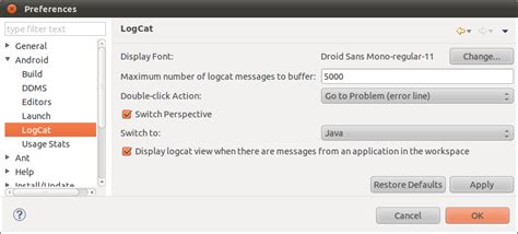 Stop Eclipse From Opening Logcat When Running An Android App Stack Overflow