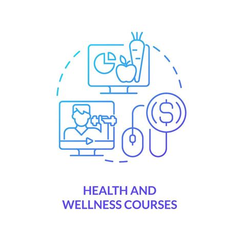 Health And Wellness Courses Blue Gradient Concept Icon Fitness And Nutrition Online Tutorial