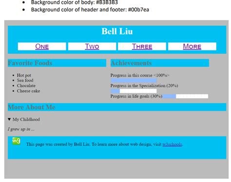 Solved Create A Web Page That Matches The Example Given Chegg