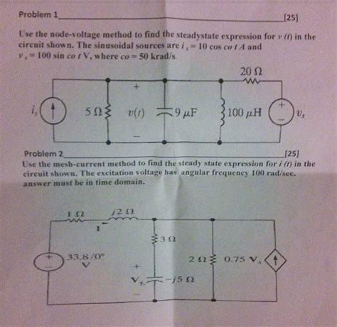 Solved Problem 1 125 Use The Node Voltage Method To Find