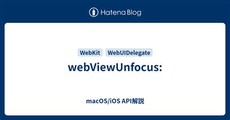 webViewUnfocus macOS iOS API解説