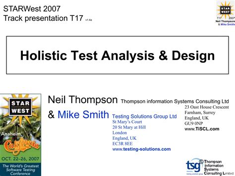 Holistic Test Analysis And Design 2007 Ppsx