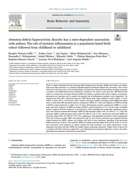 Adhd Asthma Main Pdf Attention Deficit Hyperactivity Disorder C Reactive Protein