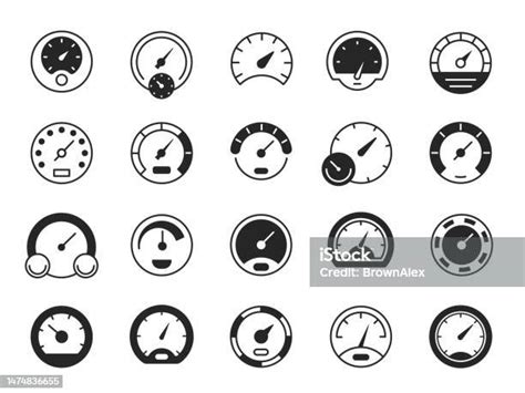 속도계 검은 색 아이콘 속도 대시 보드 게이지 기호 플랫 장치 업로드 및 다운로드 표시기 벡터 세트 0명에 대한 스톡 벡터 아트 및 기타 이미지 Istock