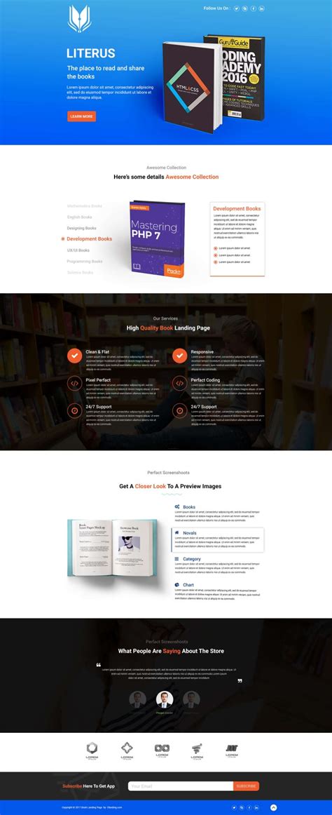 Responsive Book Store Shop Landing Page Design Template To Increase Your Online Book Sales