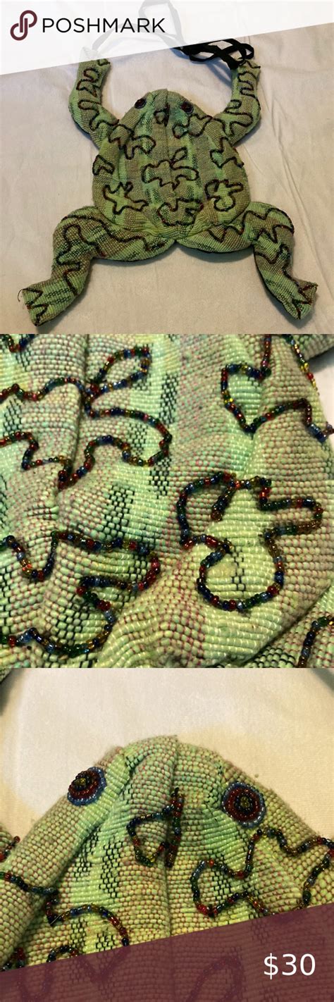 Vintage Handmade Beaded Frog Purse Beaded Handmade Purses