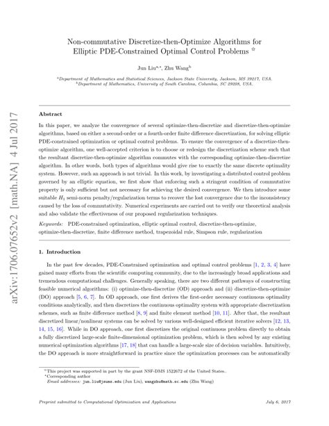 pdf non commutative discretize then optimize algorithms for elliptic