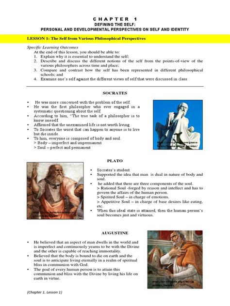 Uts Chapter 1 Lesson 1 Pdf Philosophy Of Self Soul