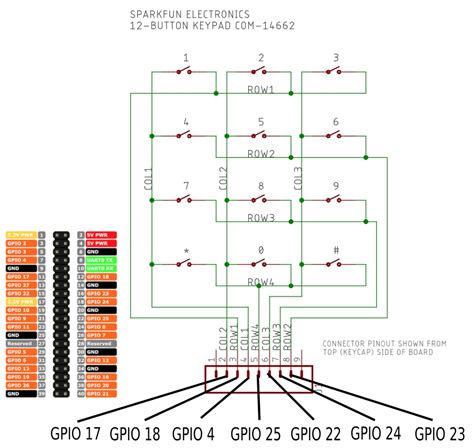 Use A Sparkfun Com 14662 12 Digit 34 Matrix Keypad With A Raspberry Pi For Pir Alarm System
