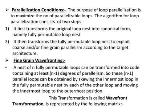 Loop Parallelization And Pipelining Pptx