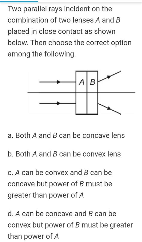 [answered] Two Parallel Rays Incident On The Combination Of Two Lenses Kunduz