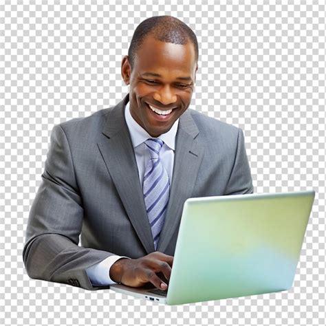 Black Man Typing Psd High Quality Free Psd Templates For Download