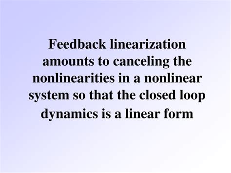 Ppt Chapter 6 Feedback Linearization Powerpoint Presentation Free
