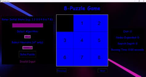 github saadeldine 8 puzzle game this is an 8 puzzle solver