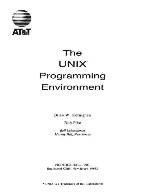 the unix programming environment pdf