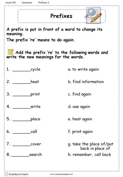 Prefixes Worksheet English Treasure Trove Worksheets Library