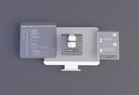 3d Computer Ai Robot Chatbot Web Uiux Software Programming Algorithms Stock Illustration