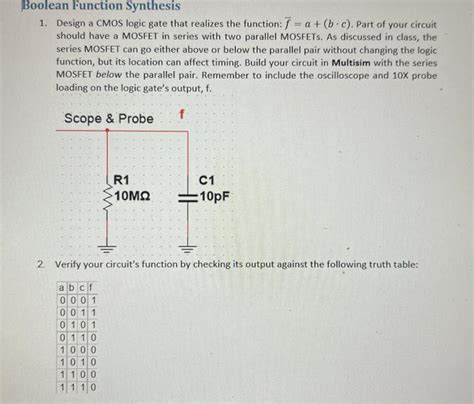 Solved Olean Function Synthesis 1 Design A Cmos Logic Gate