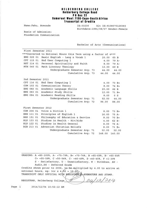 Degree And Transcript PDF
