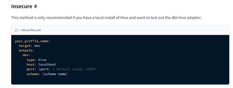 Dbt Hive Can Only Connect To Default Database Issue Cloudera Dbt Hive GitHub