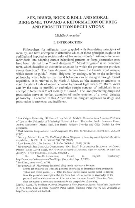 Sex Drugs And Moral Dirigisme Reforming Regulations On Prostitution