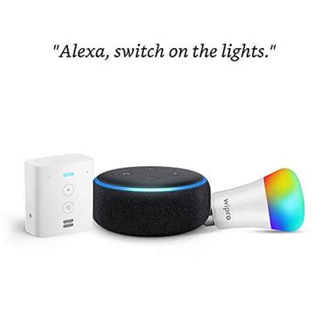 Echo Dot Black Bundle With Echo Flex And Wipro W Smart Bulb Price In India Compare Price