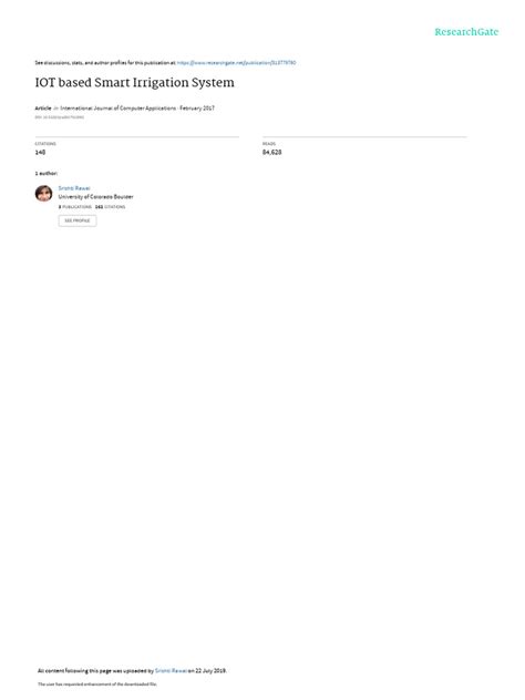 Iot Based Smart Irrigation System Pdf Internet Of Things Analog