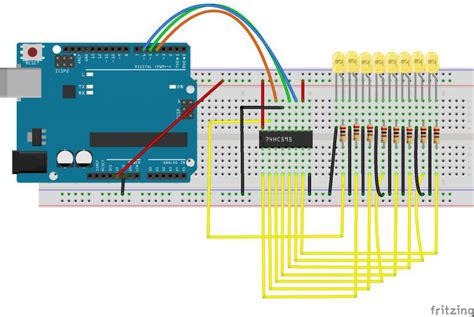 learn coding with arduino ide 74hc595