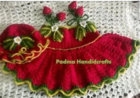 Padma Handicrafts Red Strawberry Crochet Dress Size 2 3 Years At Rs 2500piece In Mumbai