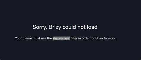 Sorry Brizy Could Not Load Brizy Help Center