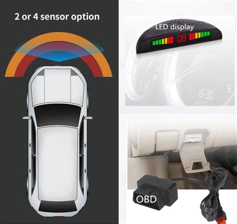 Obd Digital Front 4 Parking Sensor System Led Disp Grandado