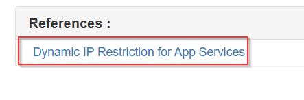 Asp Net Configuring DynamicIpRestrictionModule On Azure Web App