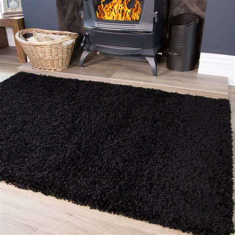 Soft Value Black Shaggy Area Rug