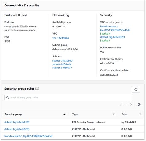 Amazon Web Services Why There Is No Connection To Aws Rds Database