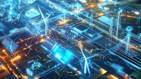 Interactive Renewable Energy Smart Grid Illustration Premium Ai Generated Image