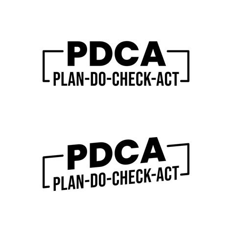 Pdca Plan Do Check Act Text Icon Label Information Design Vector