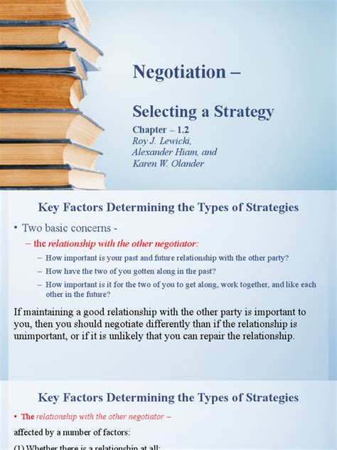 Negotiation Chapter 12 Selecting A Strategy From Lewicki Pdf Negotiation Strategic