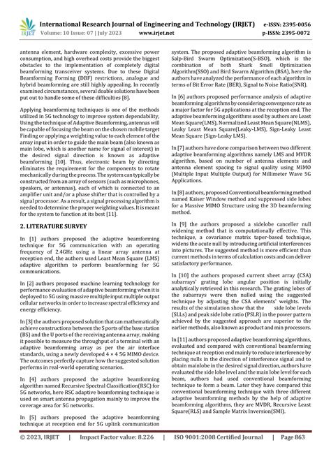 Interference Mitigation Using Adaptive Digital Beamforming For 5g Applications Pdf