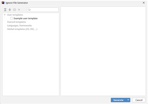 No Any Templates In Ignore File Generator Window · Issue 648