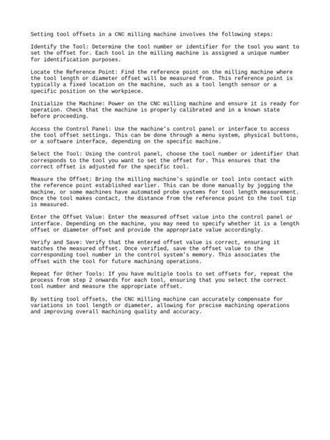 Cnc Machine Tool Offsets Pdf