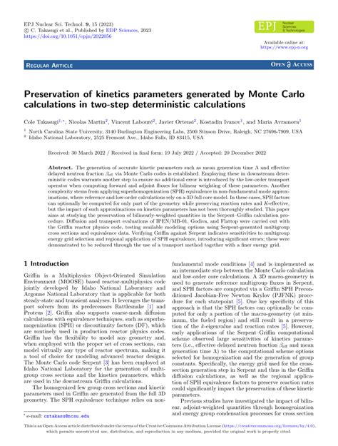 Pdf Preservation Of Kinetics Parameters Generated By Monte Carlo