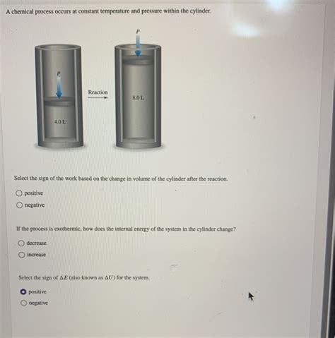 solved a chemical process occurs at constant temperature and