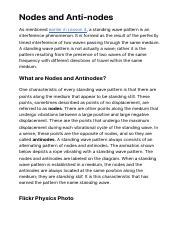 Physics Tutorial Nodes And Anti Nodes Pdf Nodes And Anti Nodes As Mentioned Earlier In Lesson