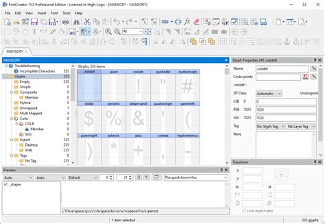 High Logic Fontcreator 15003015 активация для работы со шрифтами