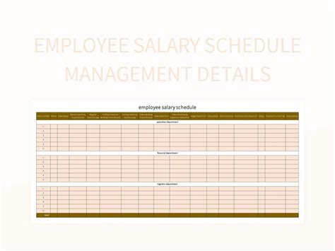 Employee Salary Schedule Management Details Excel Template And Google