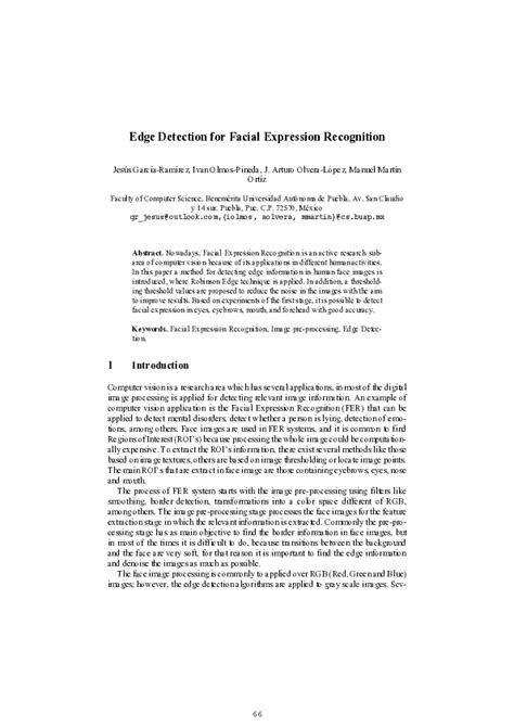 Pdf Edge Detection For Facial Expression Recognition Jesús García Ramírez