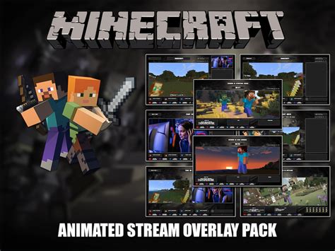 Minecraft Animated Stream Overlay For Obs Twitch Youtube Kick