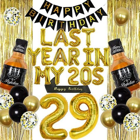Happy Birthday 29 Years Old 29th Birthday Card For Men Blue Glitter