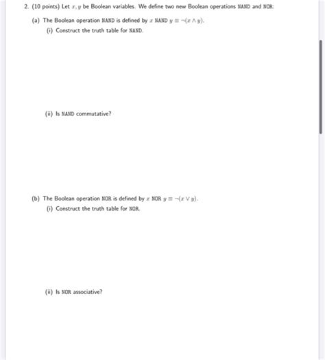 Solved 2 10 Points Let X Y Be Boolean Variables We