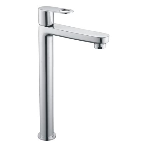 Bathvision Long Body Silver Stainless Steel Bathroom Water Tap Modern